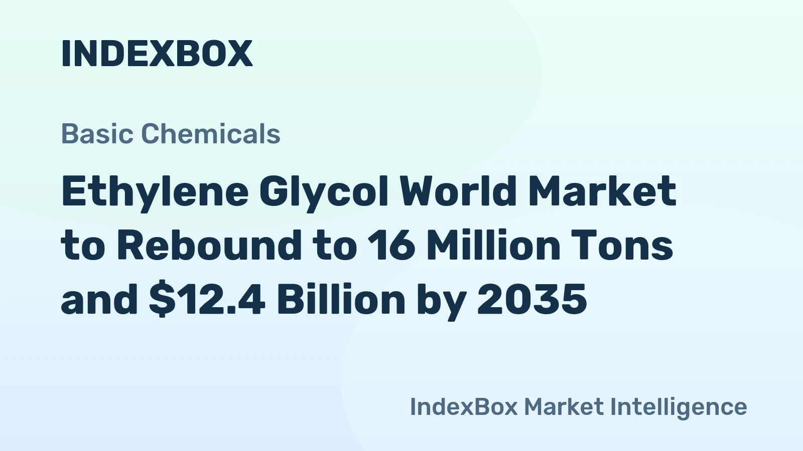 Ethylene Glycol World Market to Rebound to 16 Million Tons and $12.4 Billion by 2035