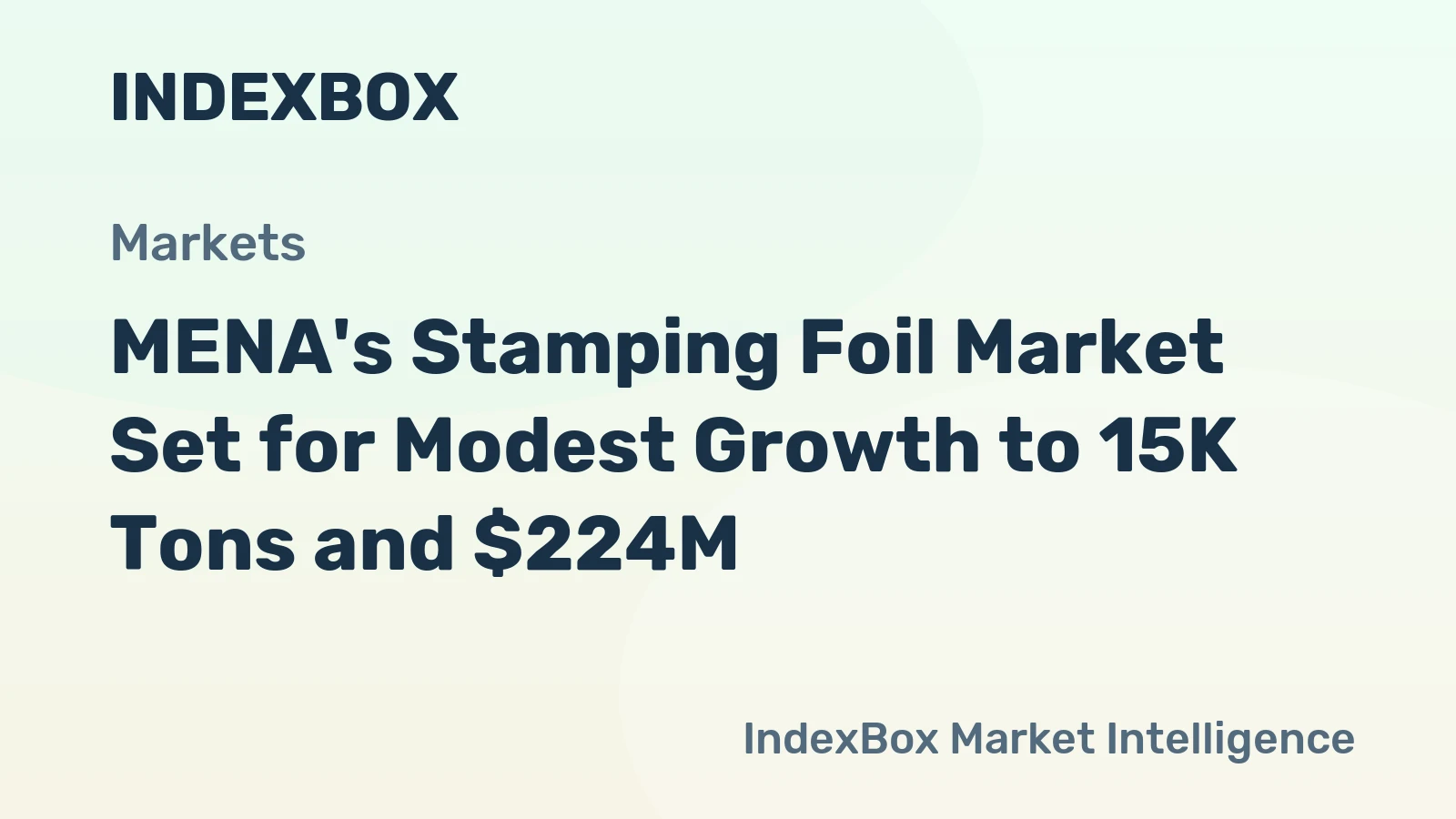 MENA's Stamping Foil Market Set for Modest Growth to 15K Tons and $224M
