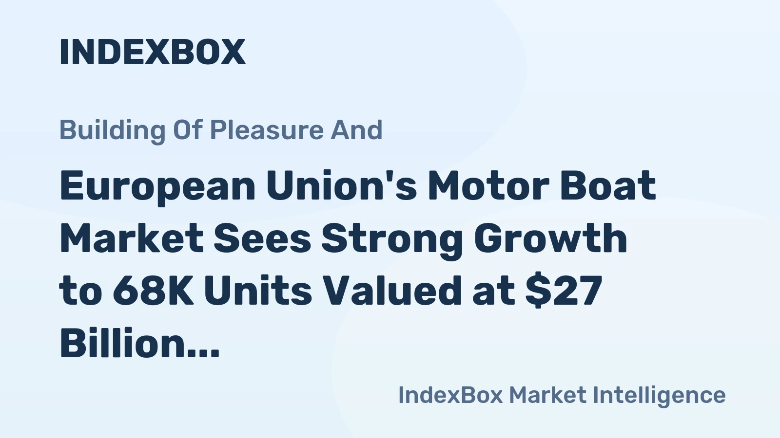European Union's Motor Boat Market Sees Strong Growth to 68K Units Valued at $27 Billion