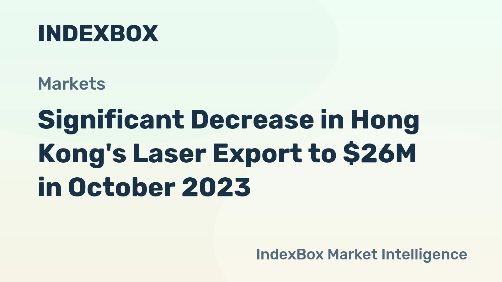 Significant Decrease in Hong Kong's Laser Export to $26M in October 2023