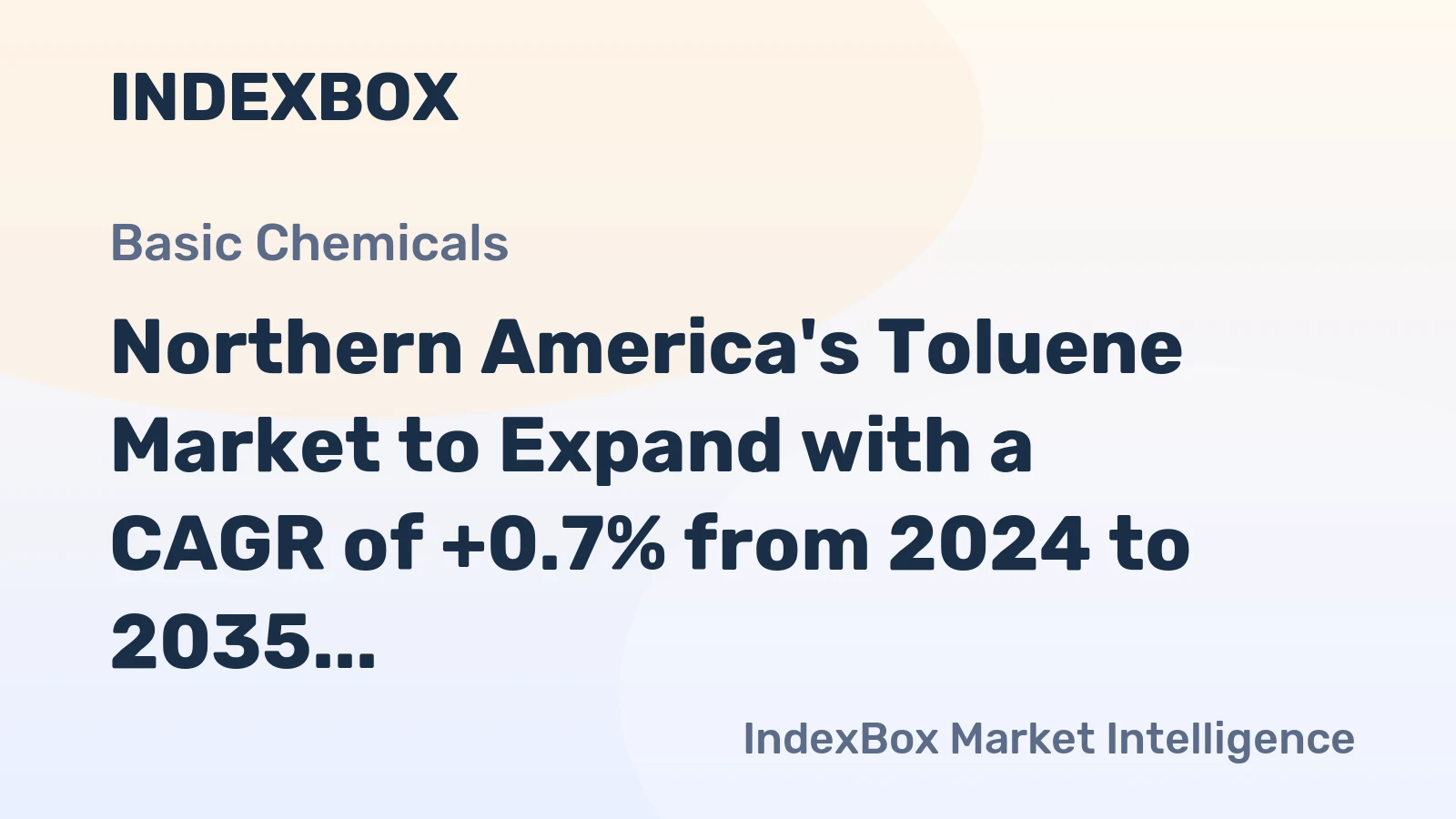 Northern America's Toluene Market to Expand with a CAGR of +0.7% from 2024 to 2035, Reaching 2.3M Tons