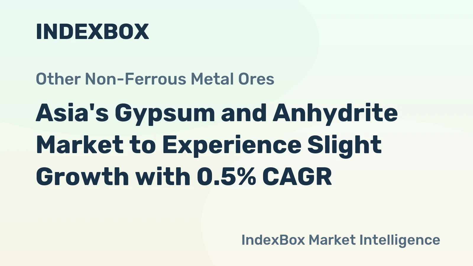 Asia's Gypsum and Anhydrite Market to Experience Slight Growth with 0.5% CAGR