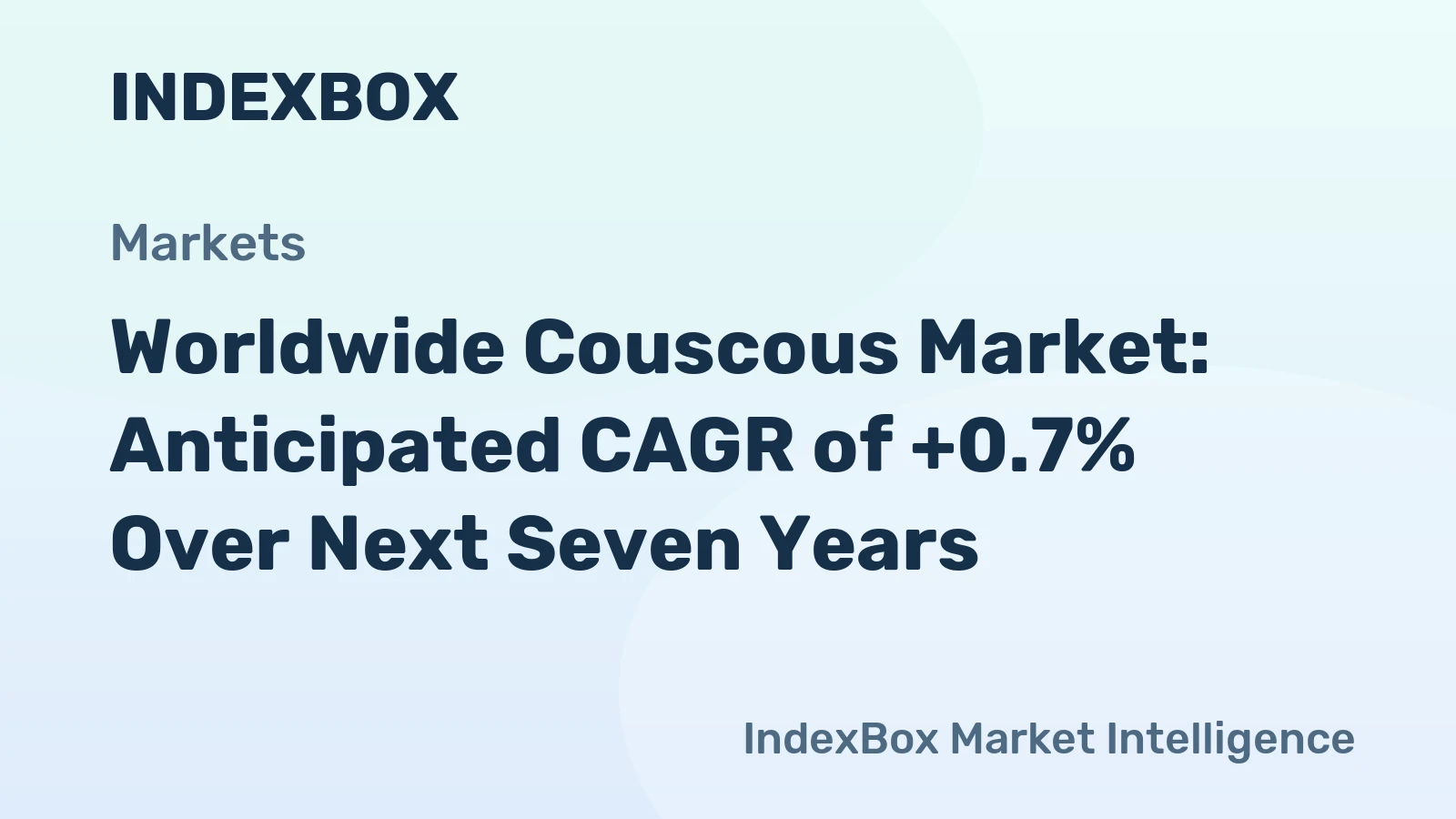 Worldwide Couscous Market: Anticipated CAGR of +0.7% Over Next Seven Years
