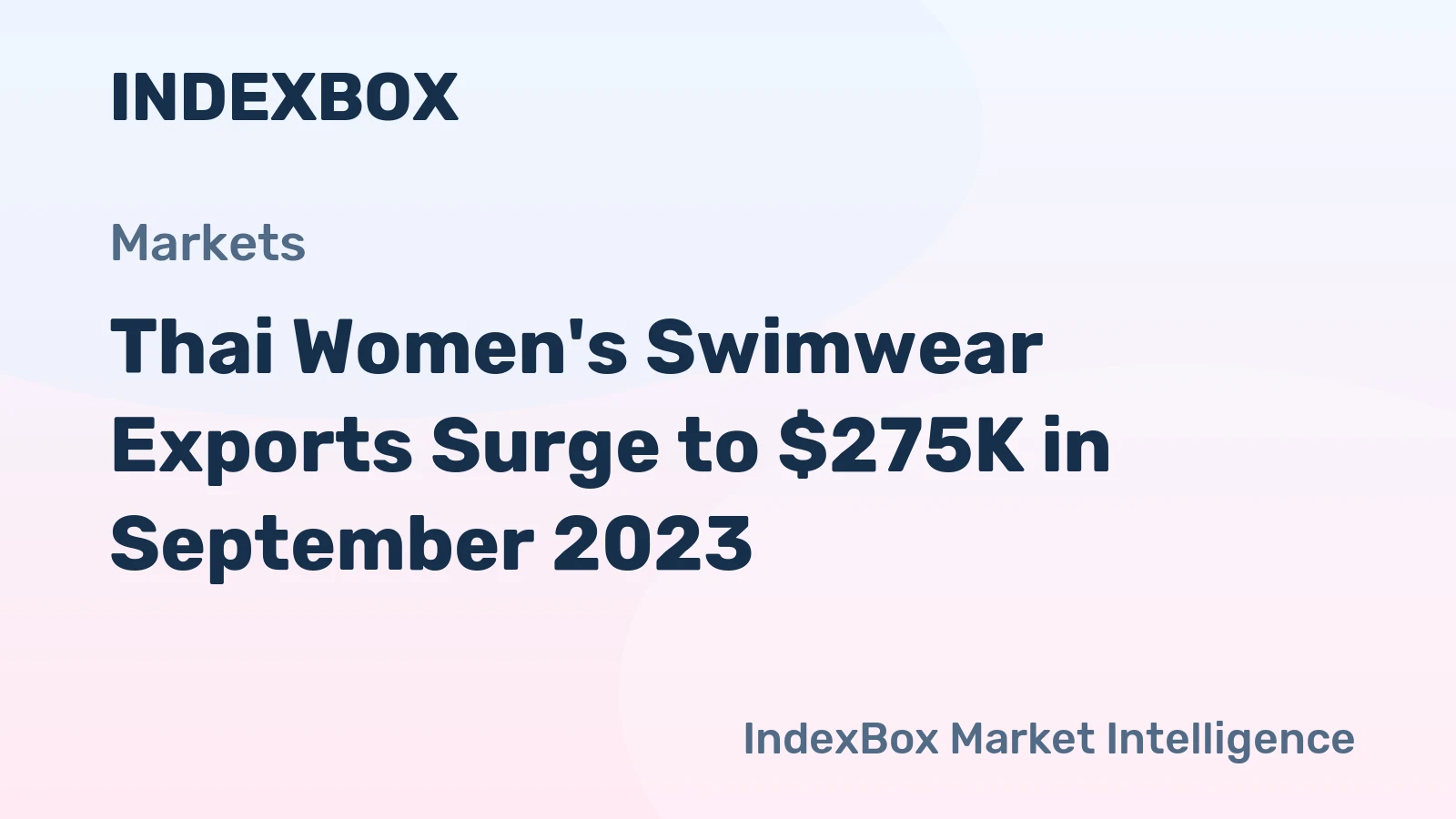 Thai Women's Swimwear Exports Surge to $275K in September 2023