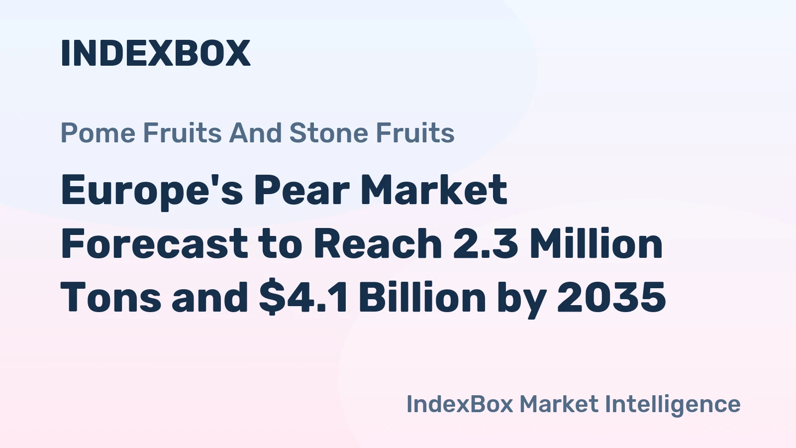 Europe's Pear Market Forecast to Reach 2.3 Million Tons and $4.1 Billion by 2035