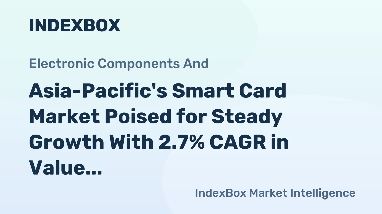 Asia-Pacific's Smart Card Market Poised for Steady Growth With 2.7% CAGR in Value Through 2035