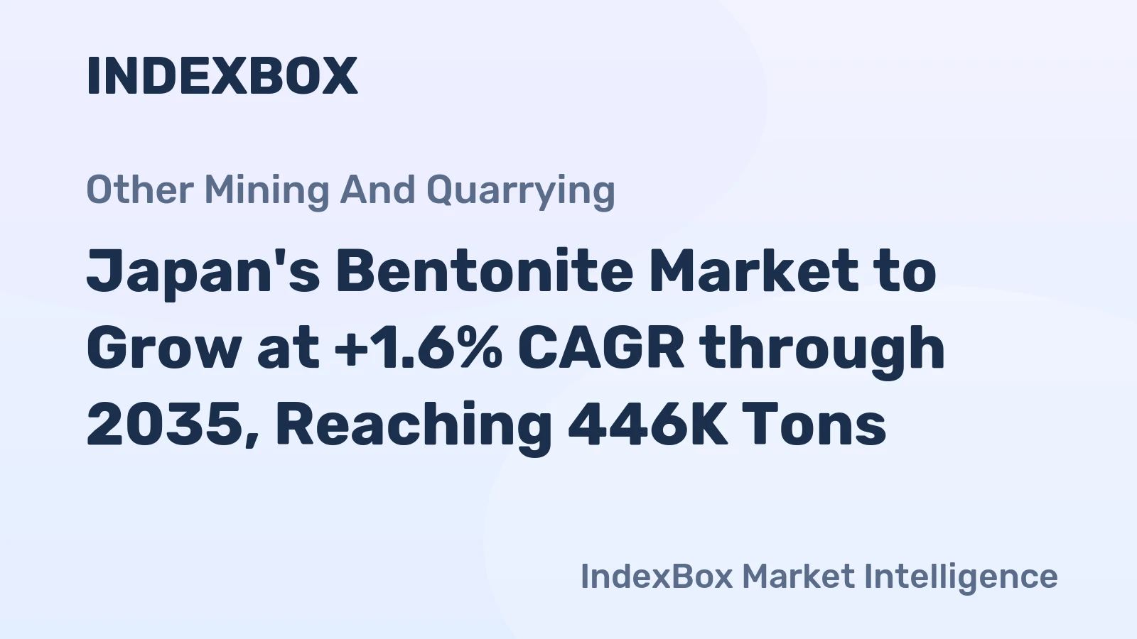 Japan's Bentonite Market to Grow at +1.6% CAGR through 2035, Reaching 446K Tons
