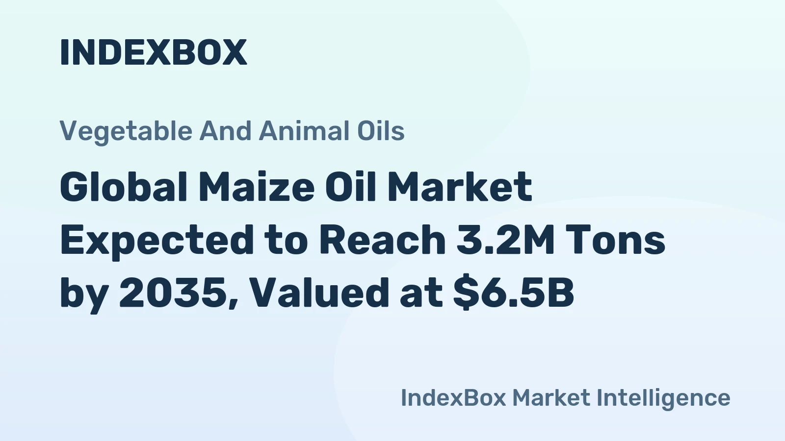 Global Maize Oil Market Expected to Reach 3.2M Tons by 2035, Valued at $6.5B