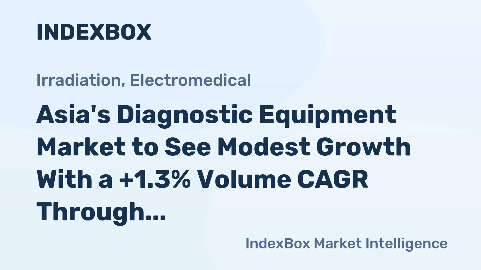 Asia's Diagnostic Equipment Market to See Modest Growth With a +1.3% Volume CAGR Through 2035