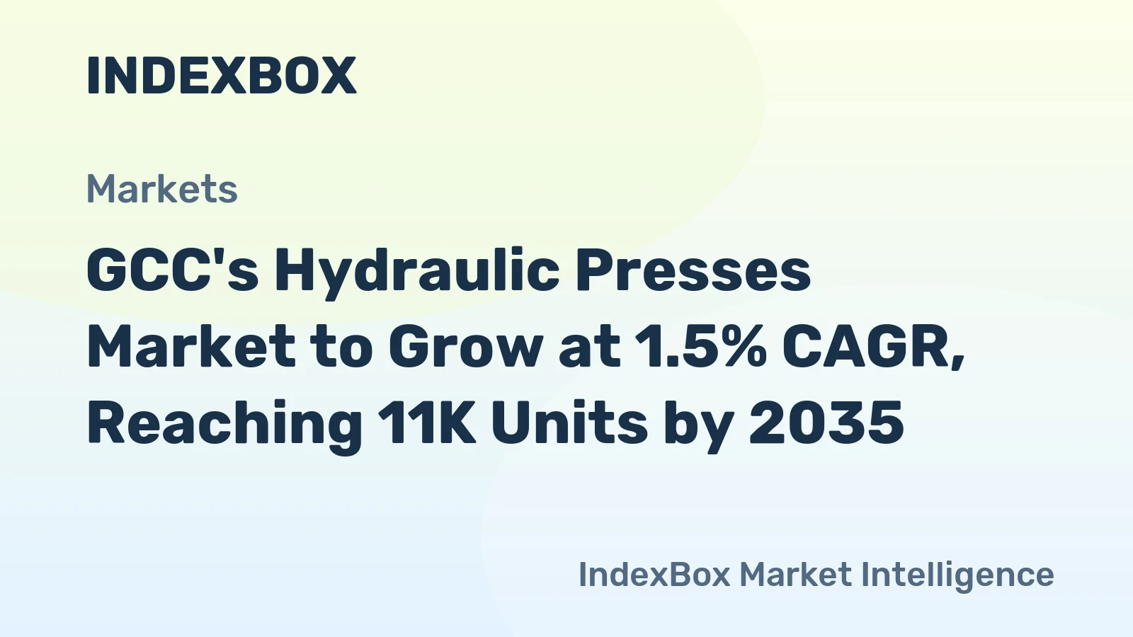 GCC's Hydraulic Presses Market to Grow at 1.5% CAGR, Reaching 11K Units by 2035