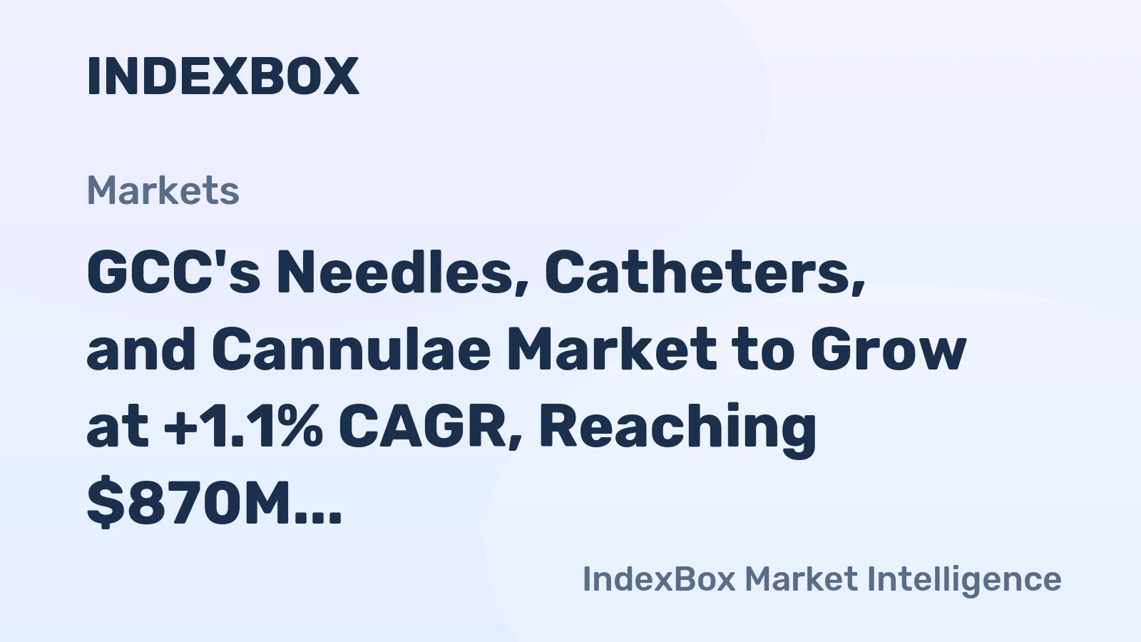 GCC's Needles, Catheters, and Cannulae Market to Grow at +1.1% CAGR, Reaching $870M by 2035