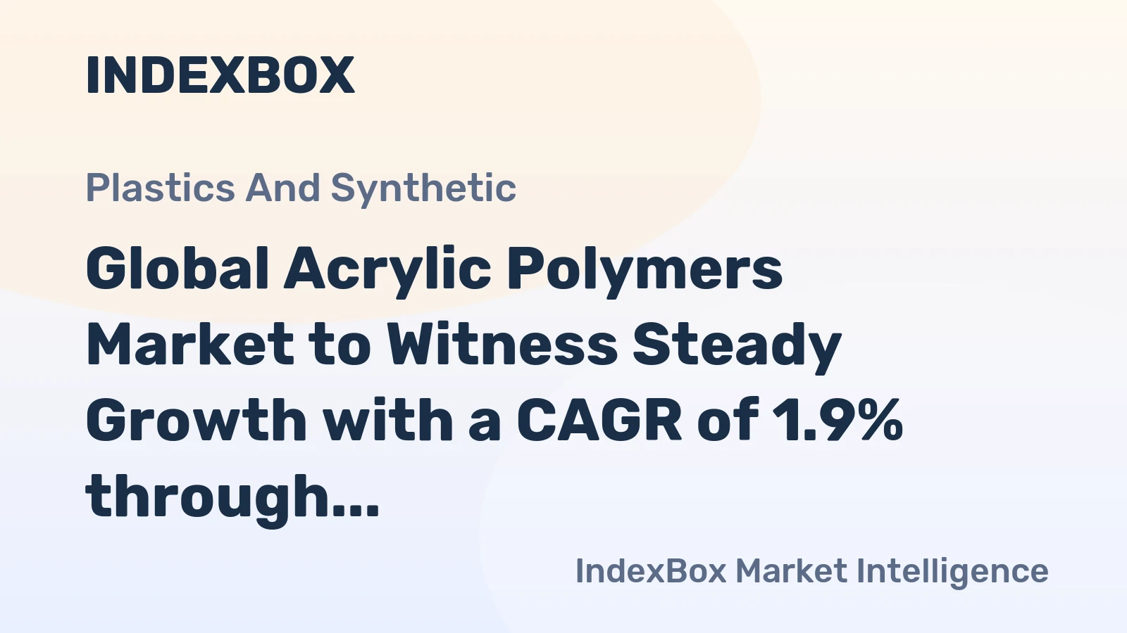 Global Acrylic Polymers Market to Witness Steady Growth with a CAGR of 1.9% through 2035