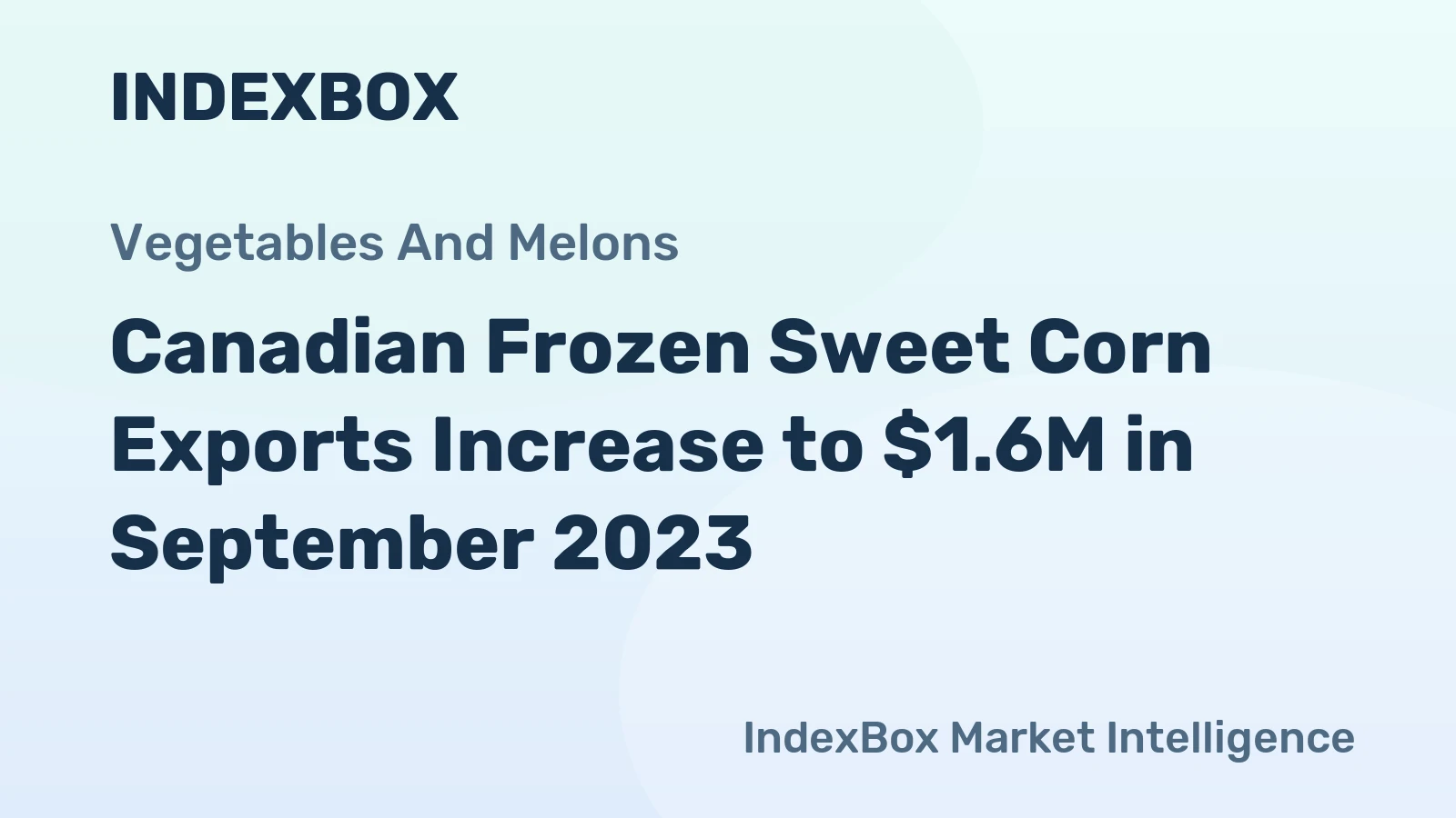 Canadian Frozen Sweet Corn Exports Increase to $1.6M in September 2023