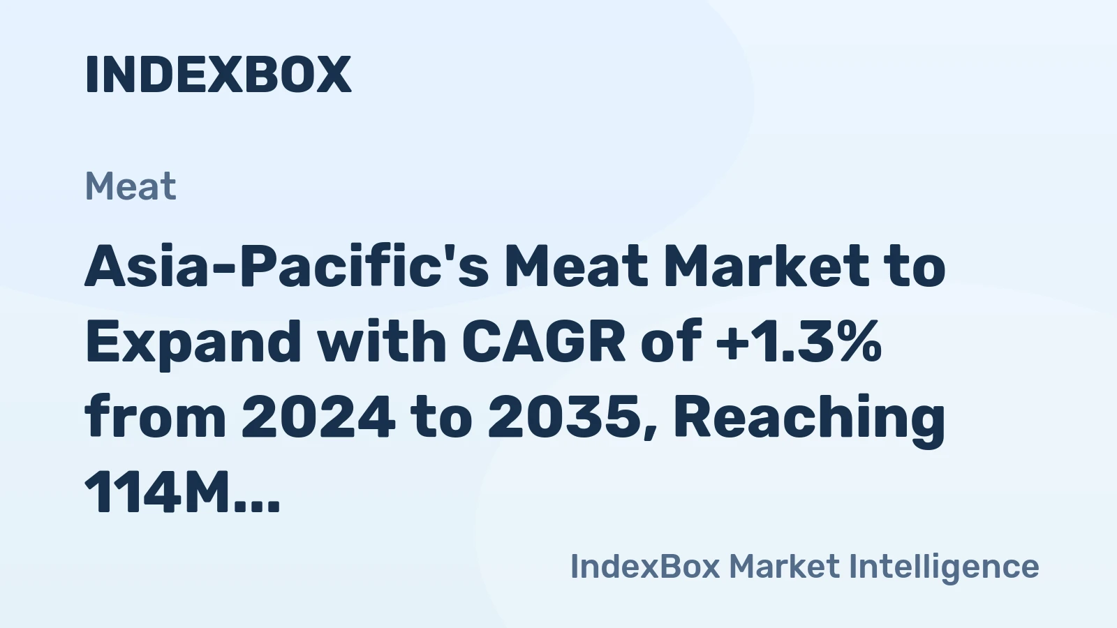 Asia-Pacific's Meat Market to Expand with CAGR of +1.3% from 2024 to 2035, Reaching 114M Tons
