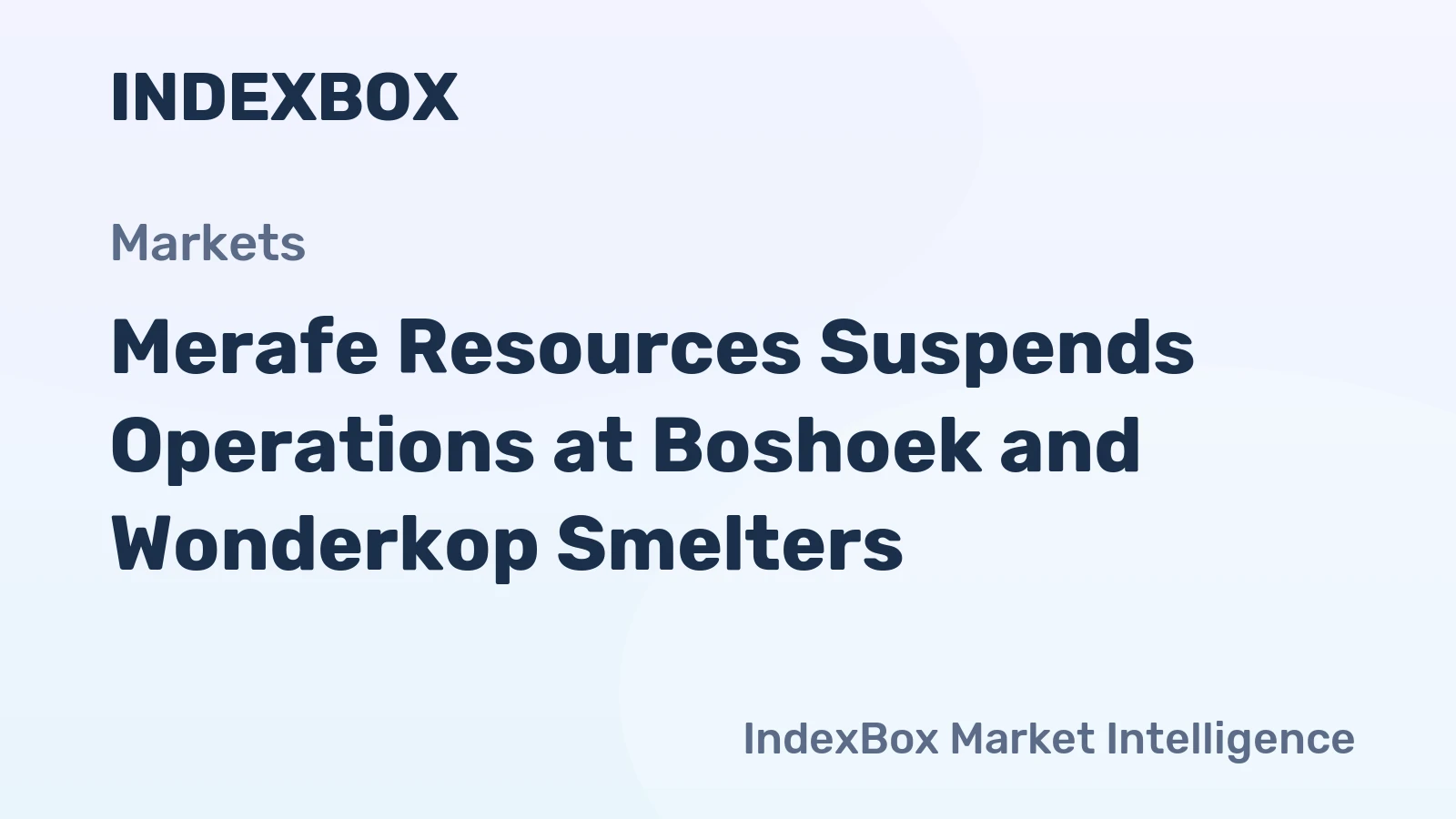 Merafe Resources Suspends Operations at Boshoek and Wonderkop Smelters