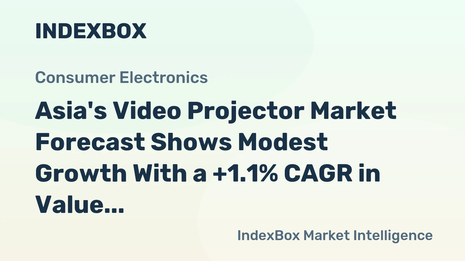 Asia's Video Projector Market Forecast Shows Modest Growth With a +1.1% CAGR in Value