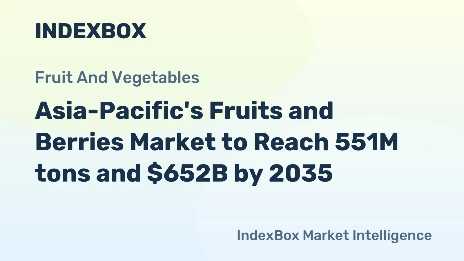 Asia-Pacific's Fruits and Berries Market to Reach 551M tons and $652B by 2035