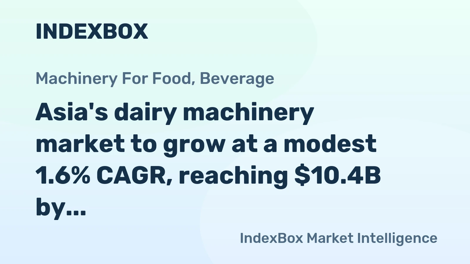 Asia's dairy machinery market to grow at a modest 1.6% CAGR, reaching $10.4B by 2035.