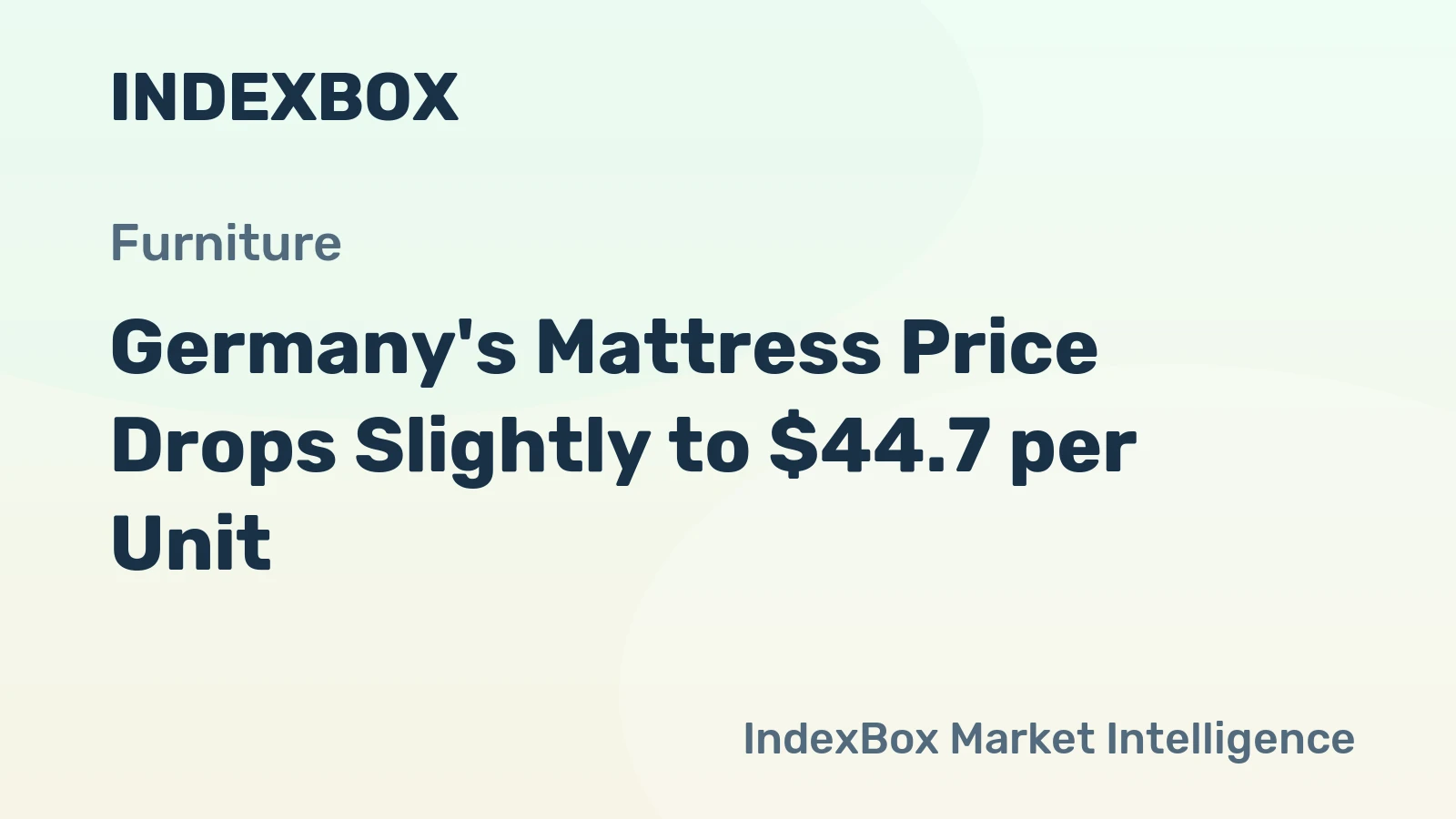 Germany's Mattress Price Drops Slightly to $44.7 per Unit
