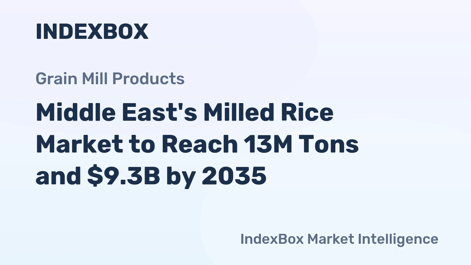 Middle East's Milled Rice Market to Reach 13M Tons and $9.3B by 2035