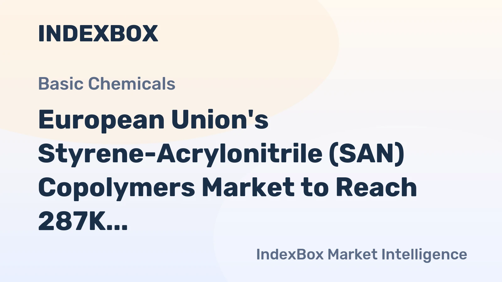 European Union's Styrene-Acrylonitrile (SAN) Copolymers Market to Reach 287K Tons and $628M by 2035