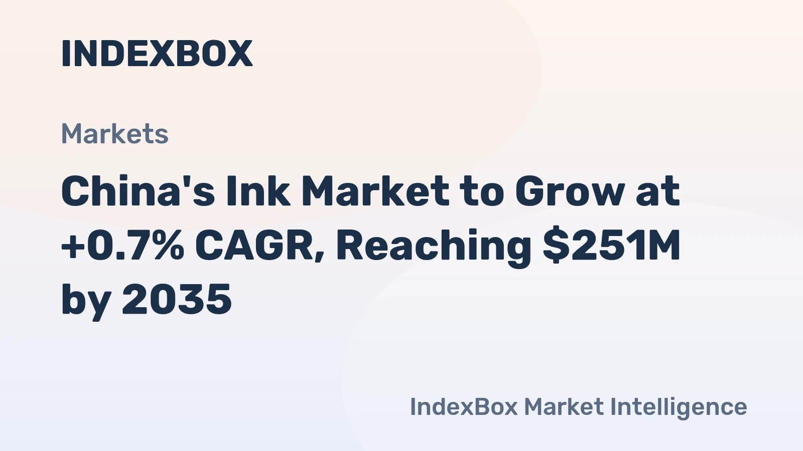China's Ink Market to Grow at +0.7% CAGR, Reaching $251M by 2035