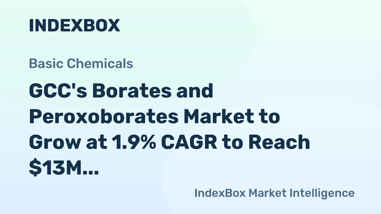 GCC's Borates and Peroxoborates Market to Grow at 1.9% CAGR to Reach $13M by 2035