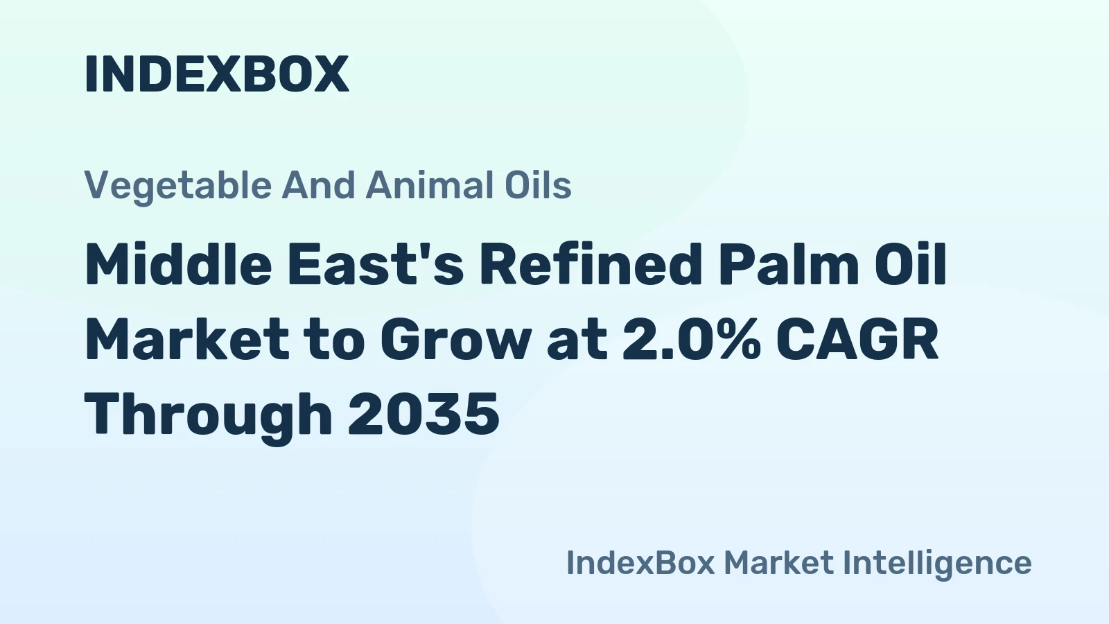 Middle East's Refined Palm Oil Market to Grow at 2.0% CAGR Through 2035