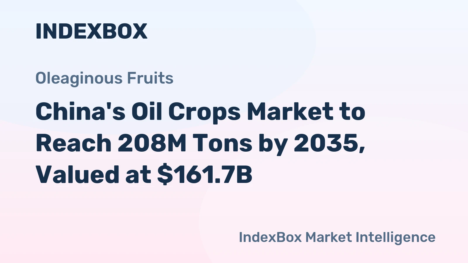 China's Oil Crops Market to Reach 208M Tons by 2035, Valued at $161.7B