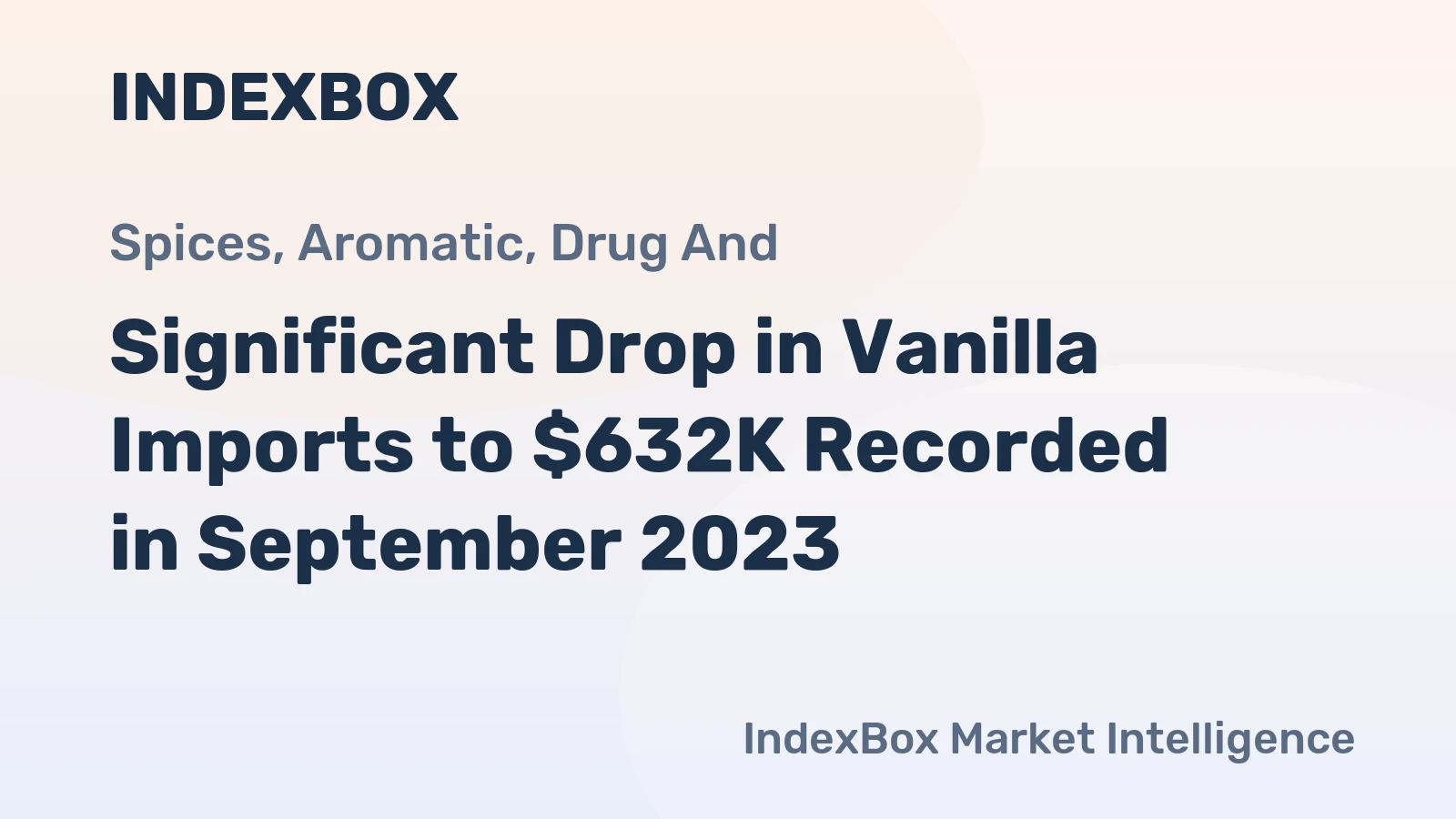 Significant Drop in Vanilla Imports to $632K Recorded in September 2023
