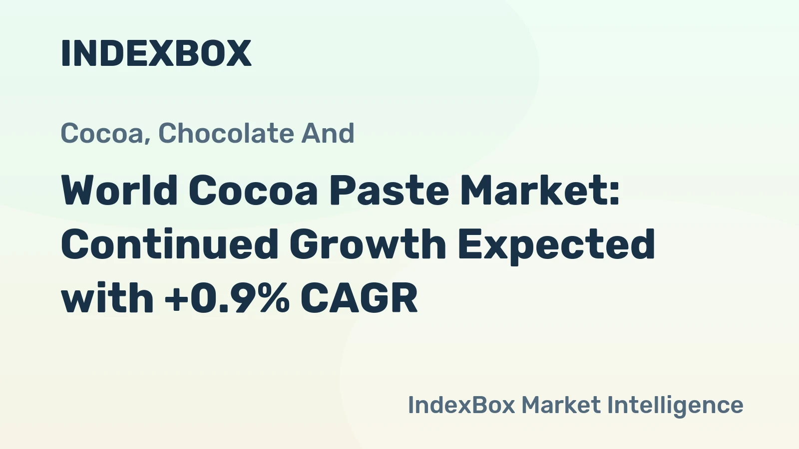 World Cocoa Paste Market: Continued Growth Expected with +0.9% CAGR