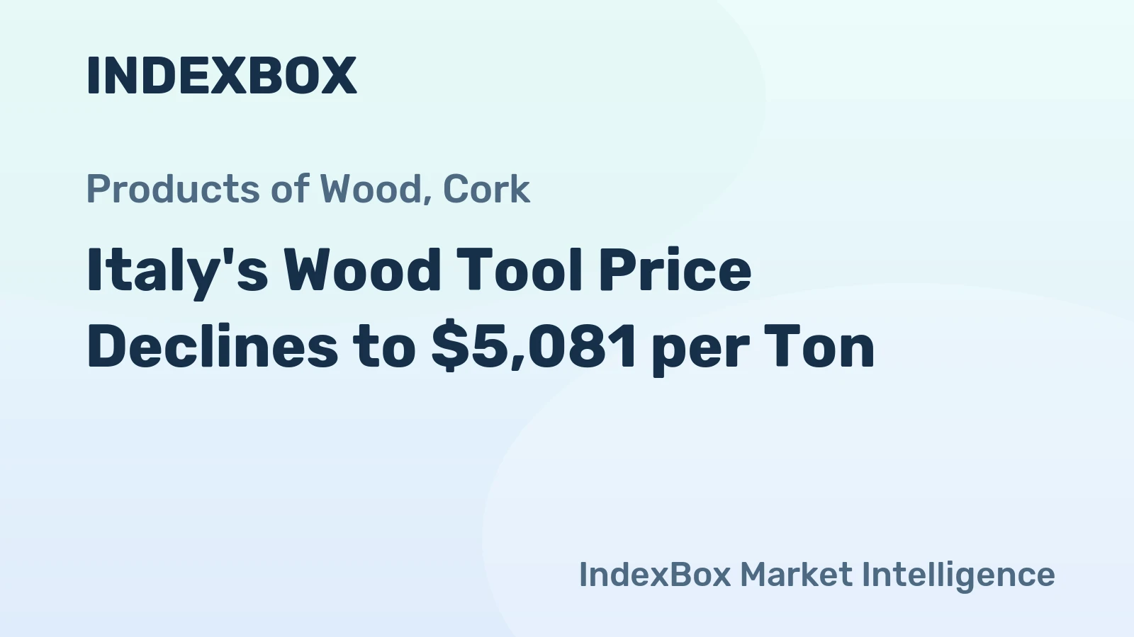 Italy's Wood Tool Price Declines to $5,081 per Ton