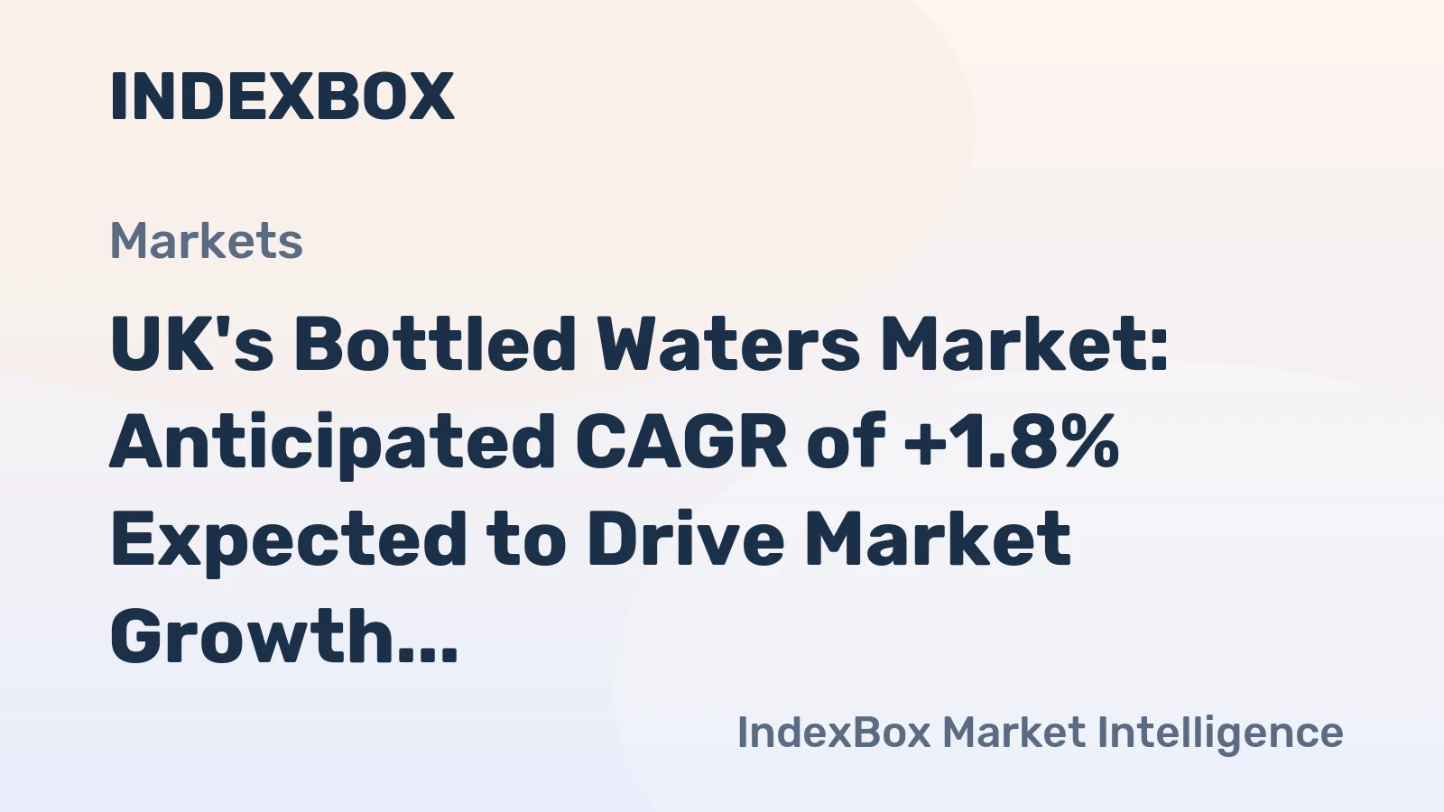 UK's Bottled Waters Market: Anticipated CAGR of +1.8% Expected to Drive Market Growth Over the Next Decade