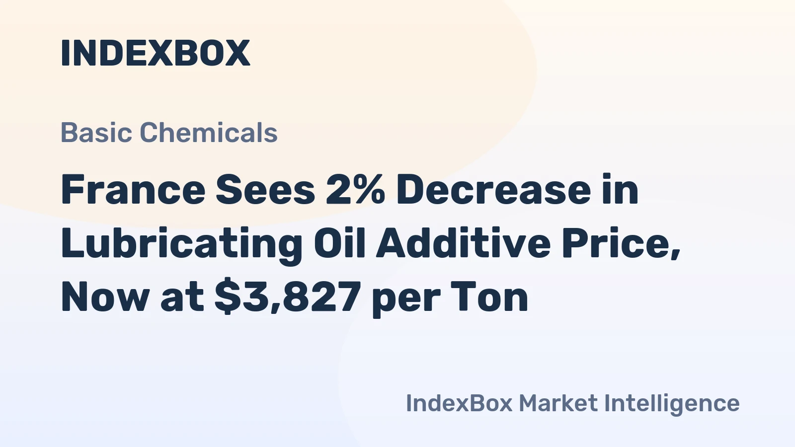 France Sees 2% Decrease in Lubricating Oil Additive Price, Now at $3,827 per Ton