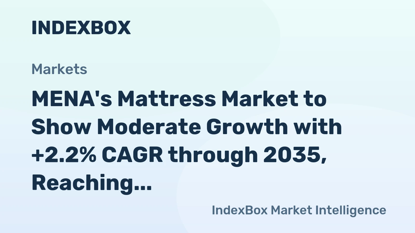 MENA's Mattress Market to Show Moderate Growth with +2.2% CAGR through 2035, Reaching $4.2B in Value