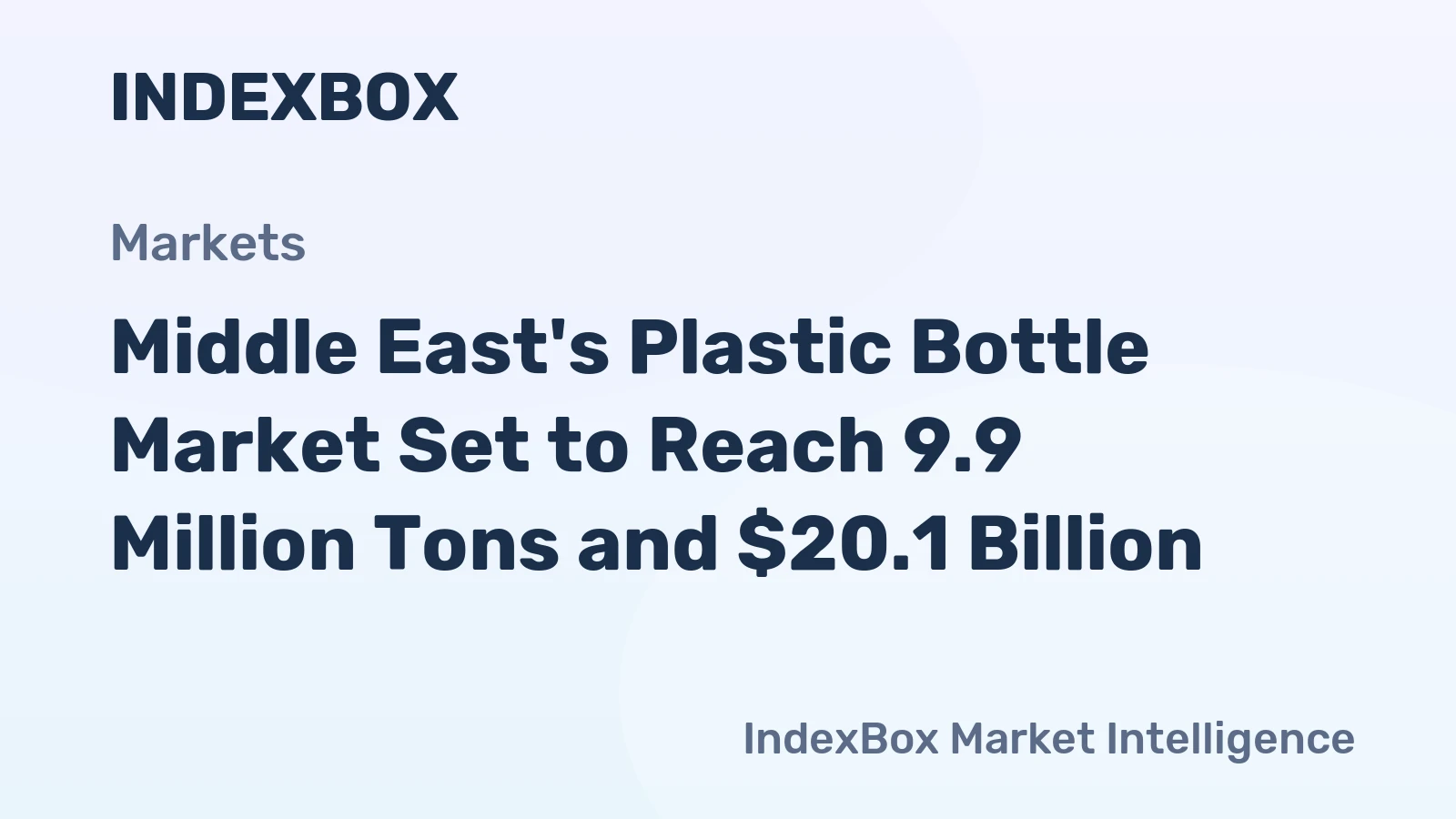 Middle East's Plastic Bottle Market Set to Reach 9.9 Million Tons and $20.1 Billion