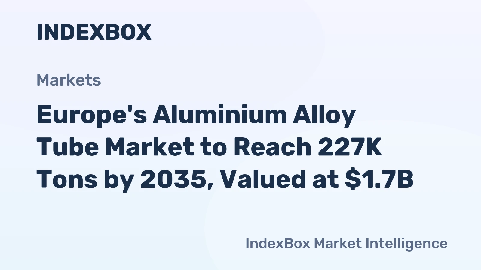 Europe's Aluminium Alloy Tube Market to Reach 227K Tons by 2035, Valued at $1.7B