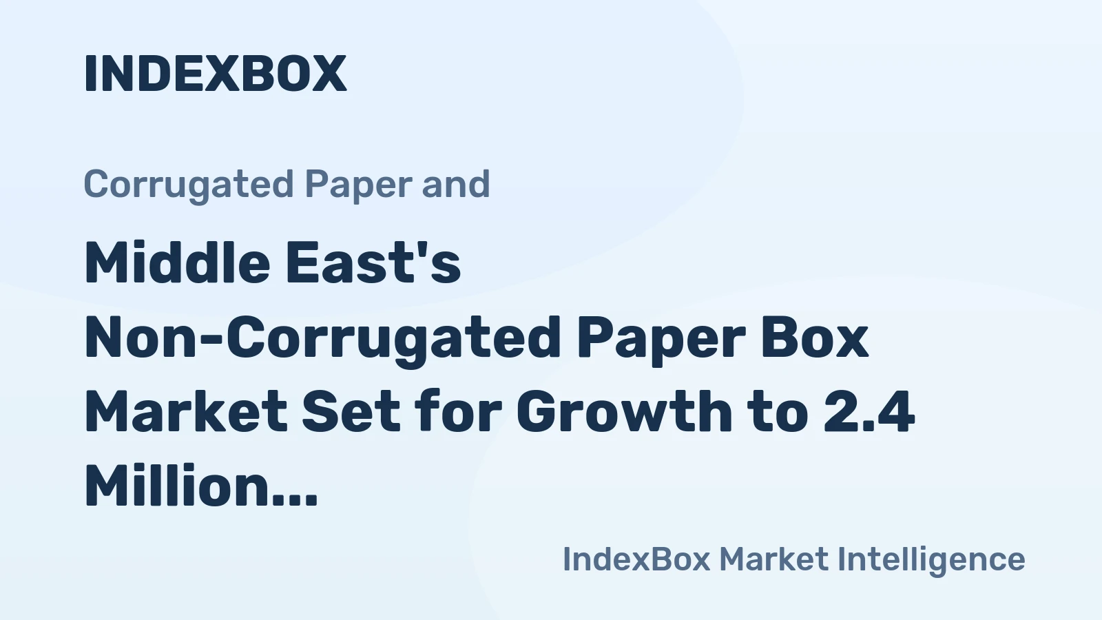 Middle East's Non-Corrugated Paper Box Market Set for Growth to 2.4 Million Tons and $9.2 Billion