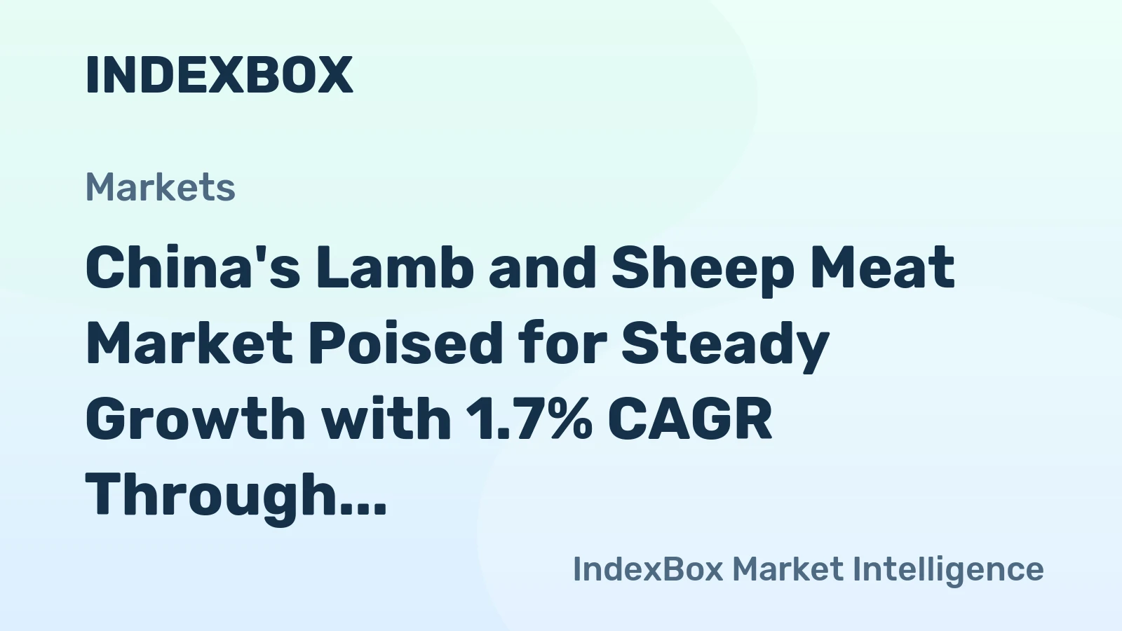China's Lamb and Sheep Meat Market Poised for Steady Growth with 1.7% CAGR Through 2035