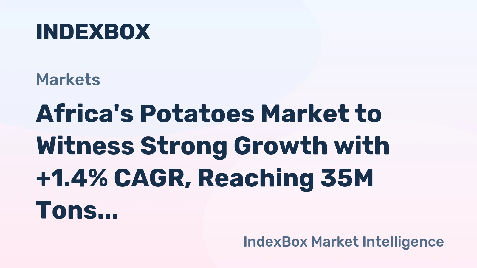 Africa's Potatoes Market to Witness Strong Growth with +1.4% CAGR, Reaching 35M Tons by 2035