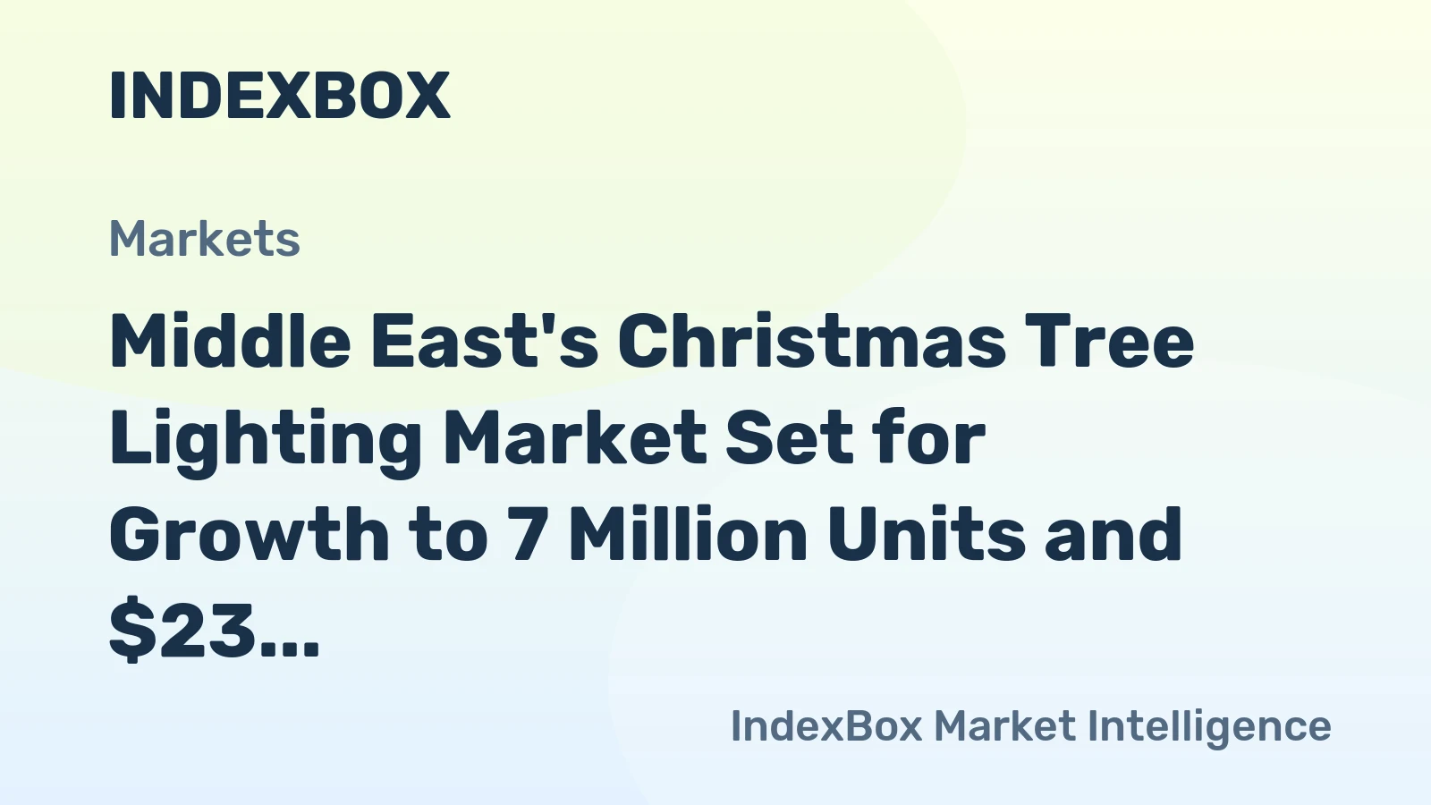 Middle East's Christmas Tree Lighting Market Set for Growth to 7 Million Units and $23 Million Value