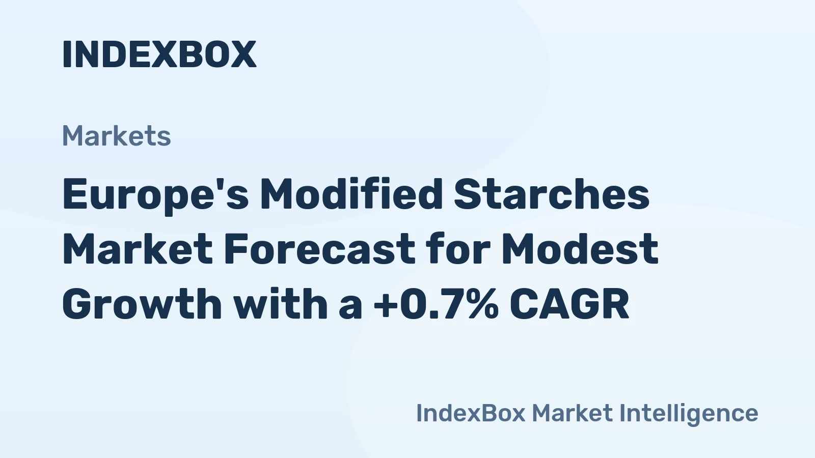 Europe's Modified Starches Market Forecast for Modest Growth with a +0.7% CAGR