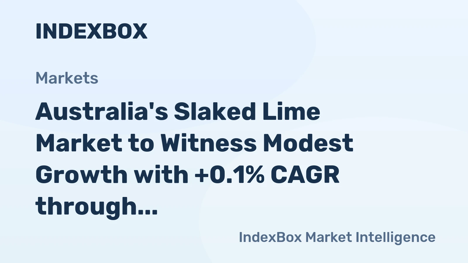 Australia's Slaked Lime Market to Witness Modest Growth with +0.1% CAGR through 2035