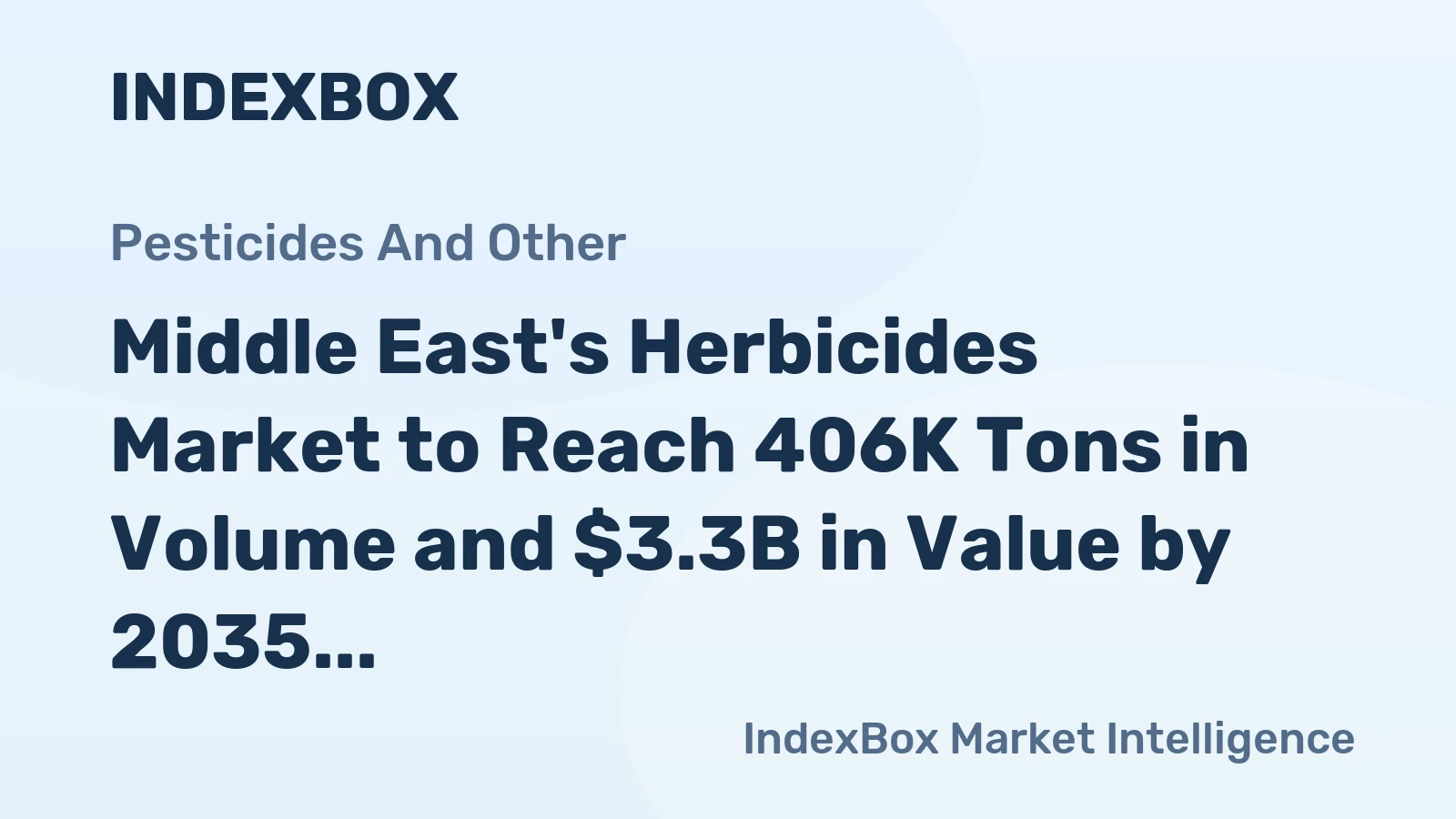 Middle East's Herbicides Market to Reach 406K Tons in Volume and $3.3B in Value by 2035