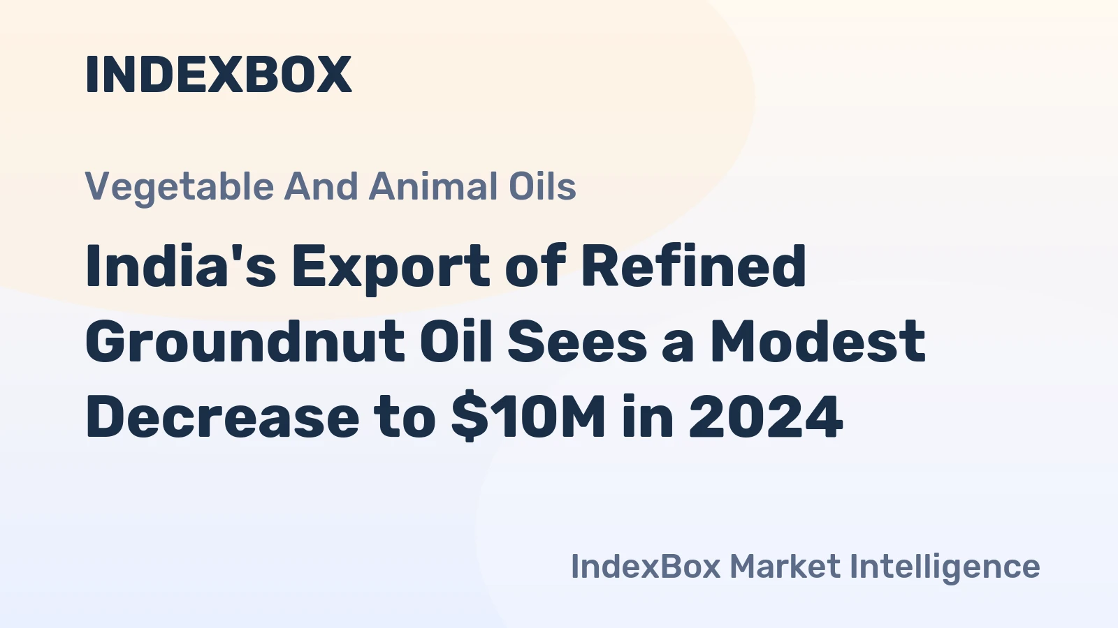 India's Export of Refined Groundnut Oil Sees a Modest Decrease to $10M in 2024