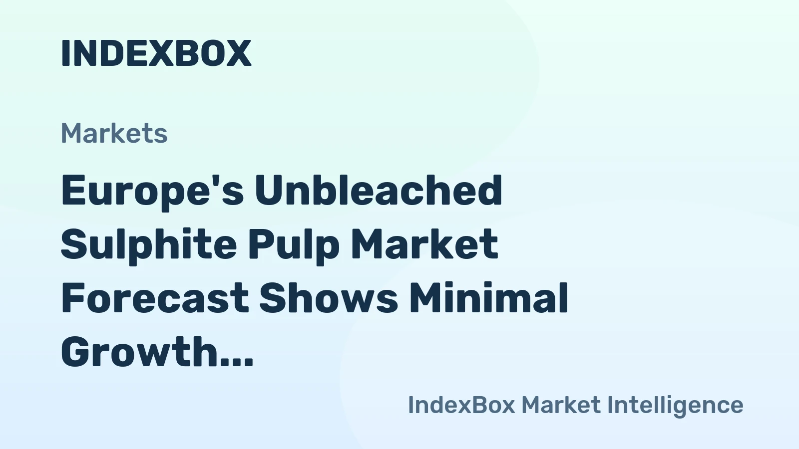 Europe's Unbleached Sulphite Pulp Market Forecast Shows Minimal Growth With a +0.1% CAGR