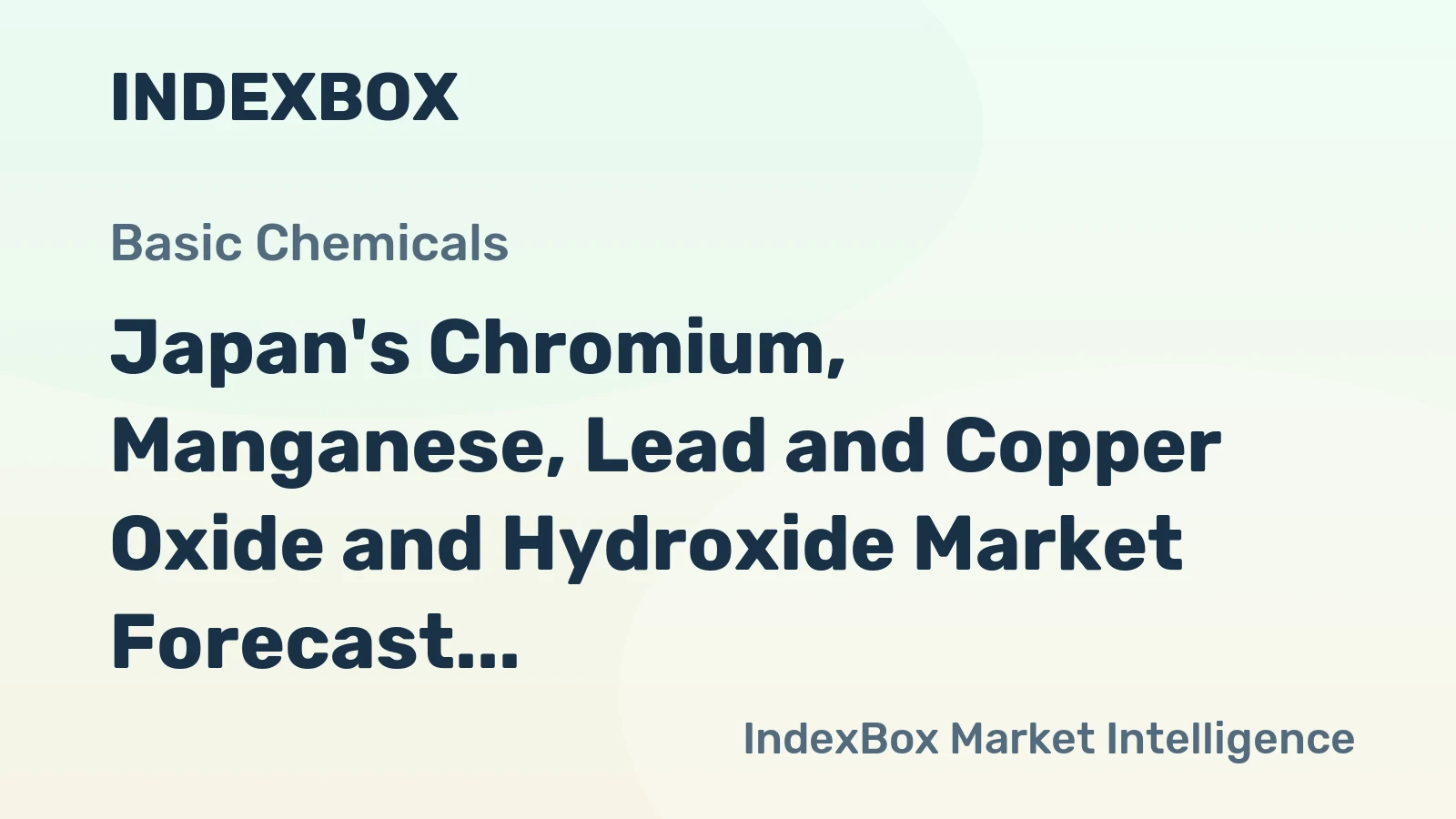 Japan's Chromium, Manganese, Lead and Copper Oxide and Hydroxide Market Forecast to Grow at 1.1% CAGR