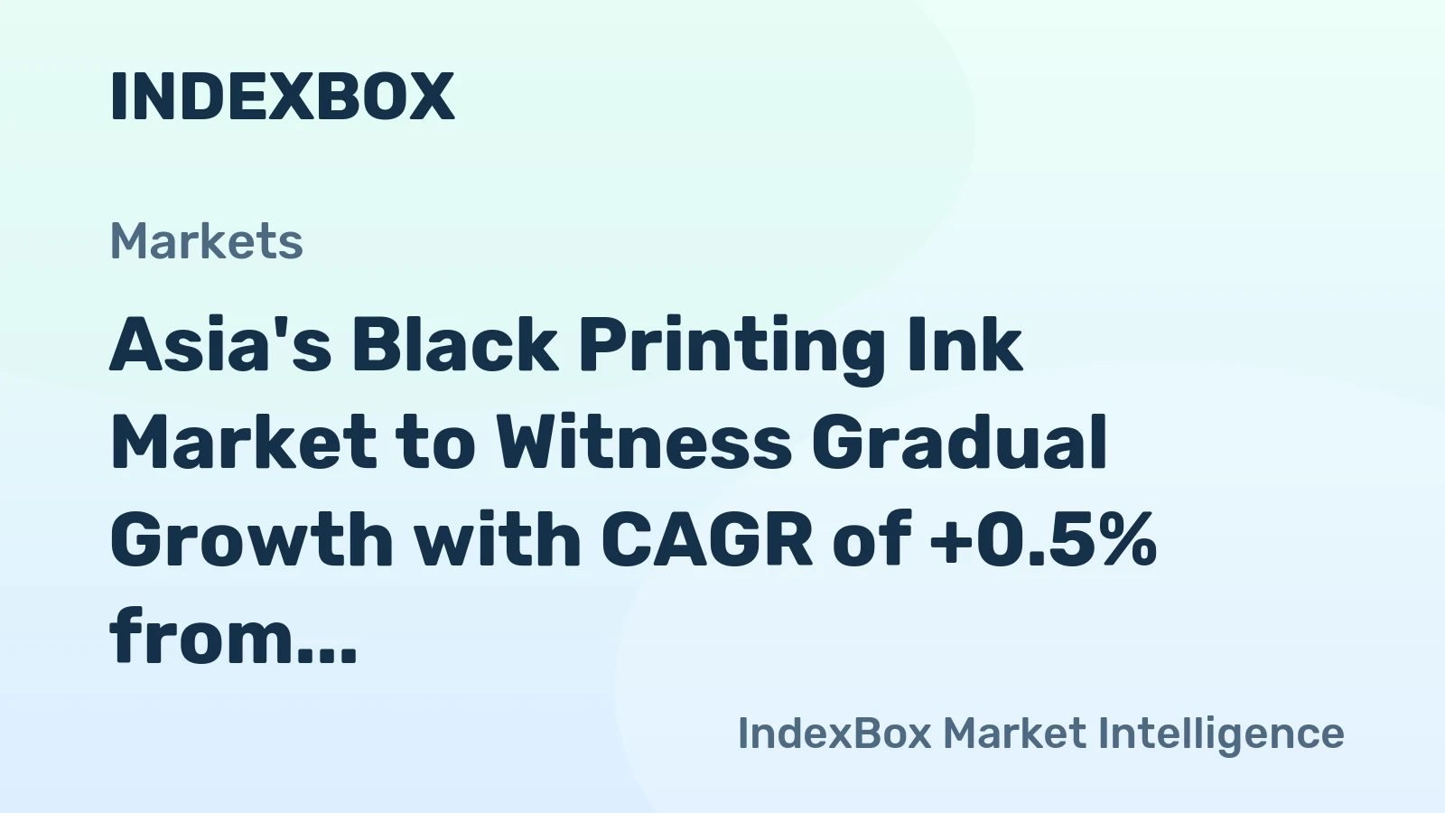 Asia's Black Printing Ink Market to Witness Gradual Growth with CAGR of +0.5% from 2024 to 2035