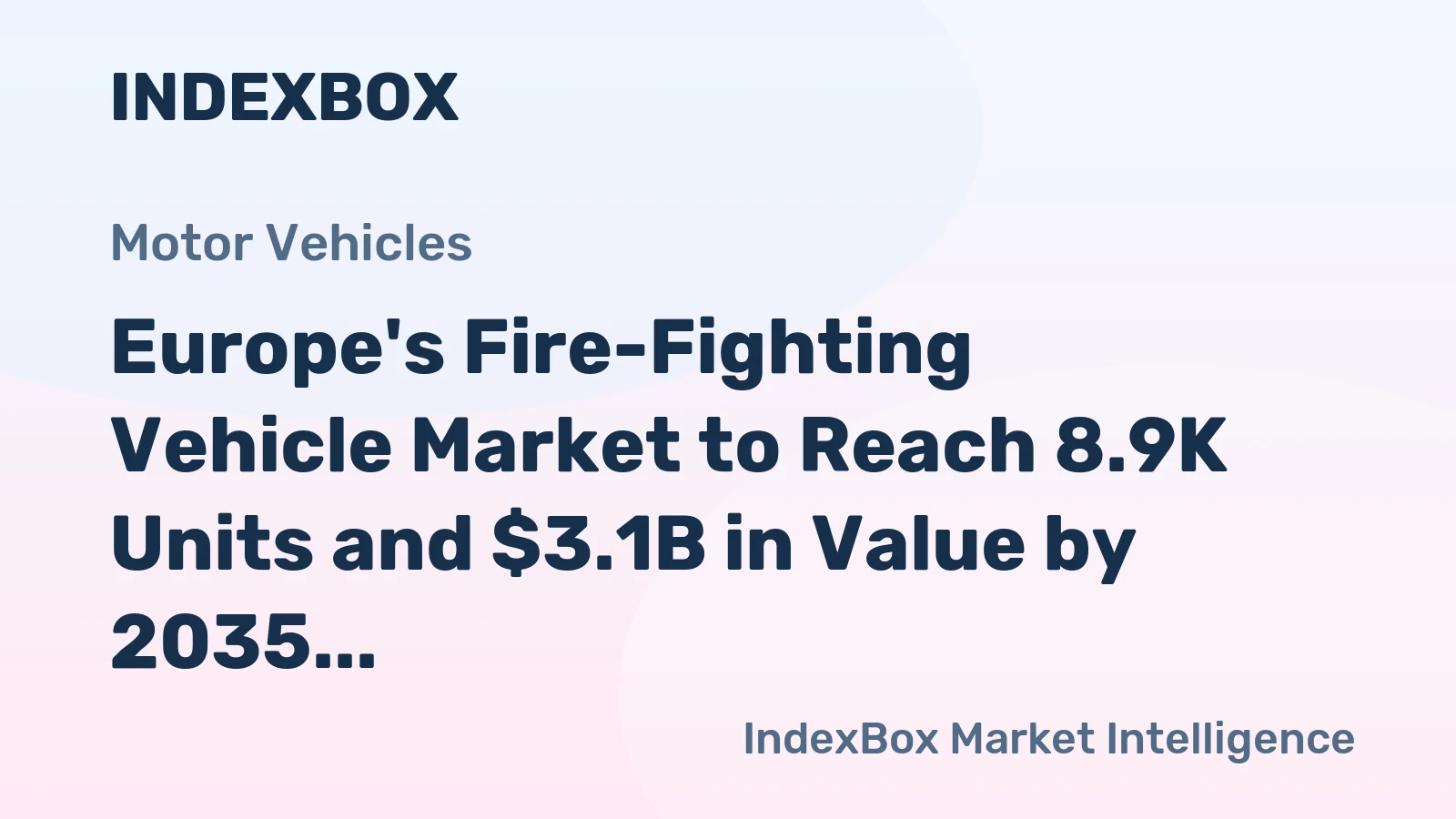 Europe's Fire-Fighting Vehicle Market to Reach 8.9K Units and $3.1B in Value by 2035, Driven by Rising Demand