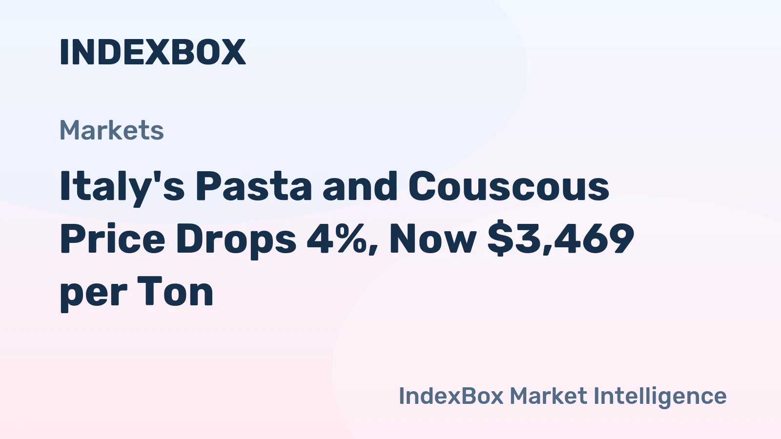 Italy's Pasta and Couscous Price Drops 4%, Now $3,469 per Ton